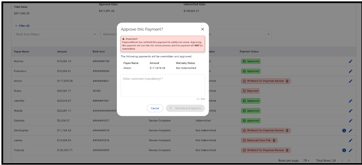 Payment Instruction File Tracker