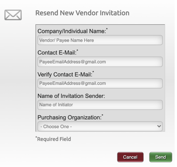 Resending Payee Invitations