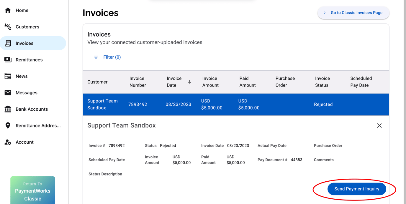Viewing, Tracking, and Inquiring About Invoices in PaymentWorks