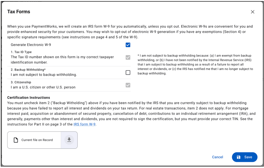 Updating Payee Profile Information